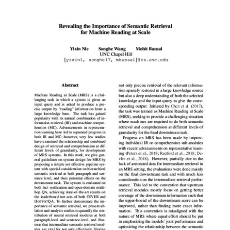 Revealing The Importance Of Semantic Retrieval For Machine Reading At