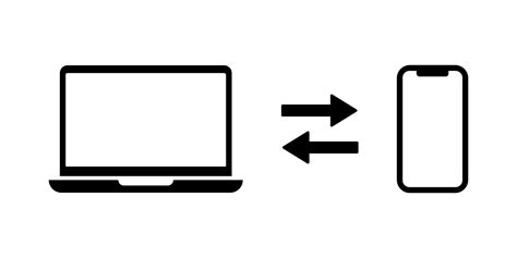 Device Sync Icon Laptop And Phone Synchronization Illustration Computer And Smartphone