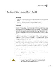 Observing Wound Rotor Induction Motor Characteristics Course Hero