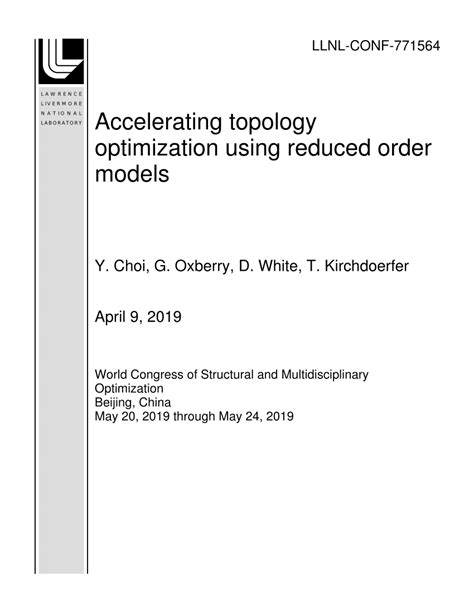 Pdf Accelerating Topology Optimization Using Reduced Order Models