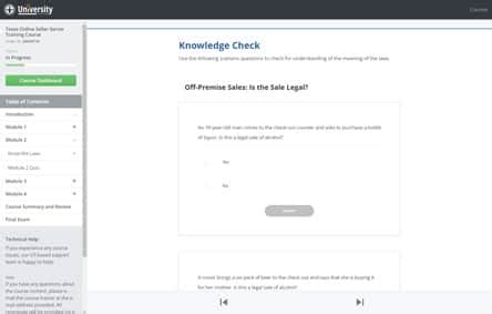 TABC Training Online TABC Course Screenshots