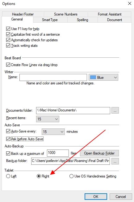 The Vertical Scroll Bar Is Now On The Left I Prefer It On The Right Final Draft