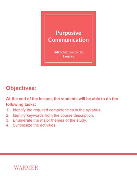 Updated Course Orientation Week 2pptx Pdf Communication Idea