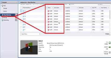 how to fix vmware esxi virtual machine invalid status network interview