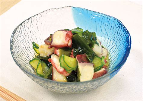 タコとキュウリの酢の物：だしつゆレシピ：寿がきやオリジナルレシピ集：寿がきや食品株式会社