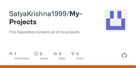 GitHub SatyaKrishna My Projects This Repository Contains All Of My Projects