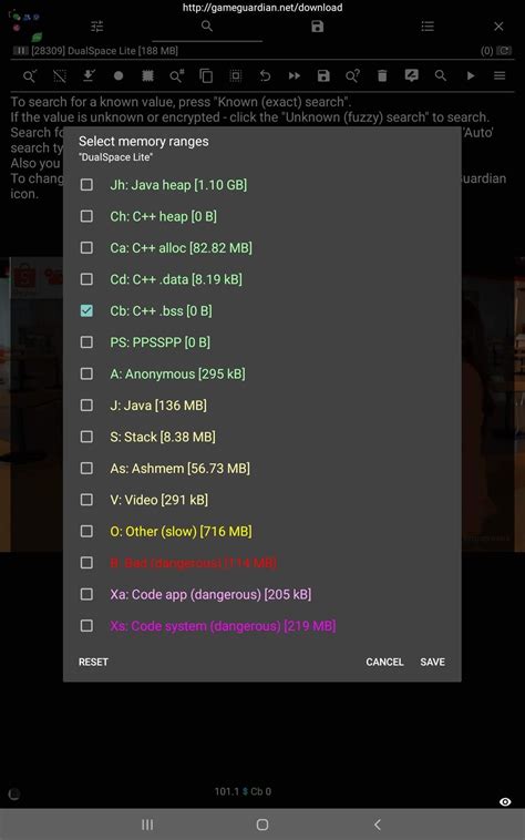 My Memory Range Is 0 I Use An App Cloner Named Dualspace Lite Since I Cant Root Help