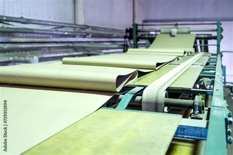 Printing At High Speed On Offset Machine Label Rolled Up Printing Out Group Of Objects