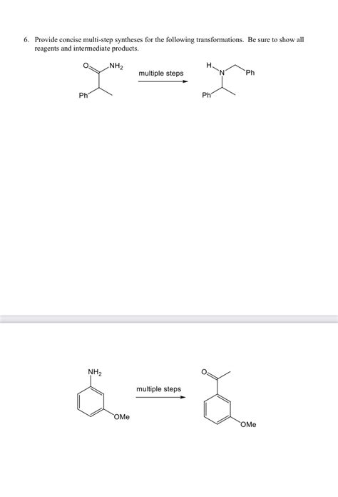 Solved Provide Concise Multi Step Syntheses For The Chegg