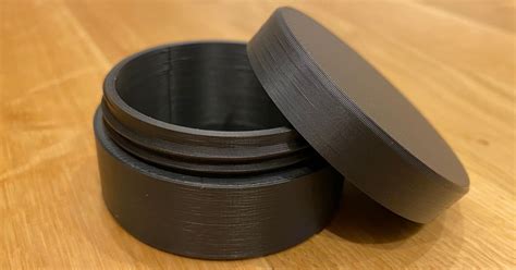 parametric openscad round container jar with screw lid by der da download free stl model