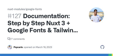 Documentation Step By Step Nuxt Google Fonts Tailwind CSS Issue Nuxt Modules