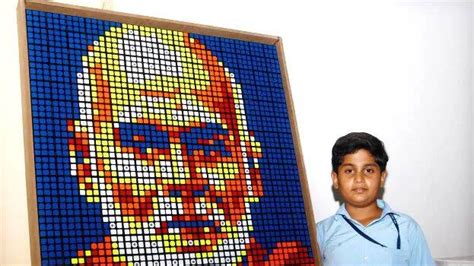 Super Fast Pictures By Abhinav Using Rubiks Cube Kerala General Kerala Kaumudi Online