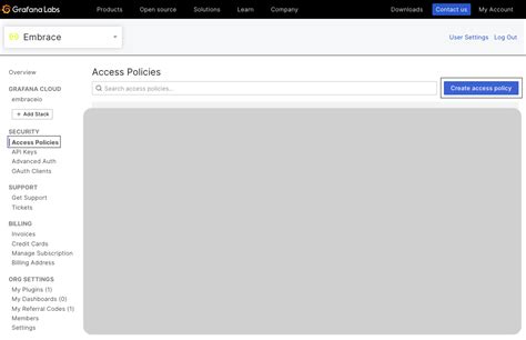 Grafana Cloud Integration Embrace Documentation