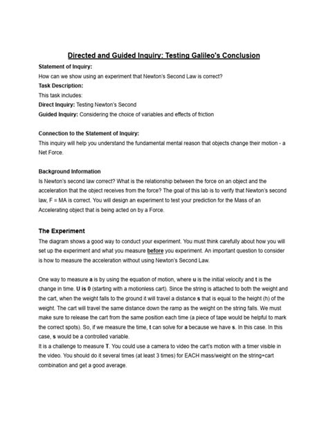Science Experiment Summative Pdf Force Mass