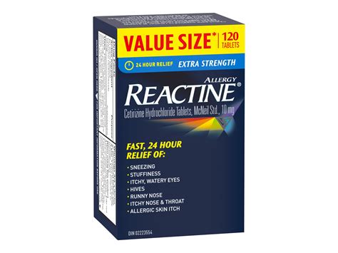 Reactine Allergy Extra Strength Cetirizine Hydrochloride Tablets 10mg 120s