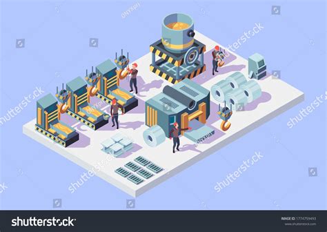 강철 공장 공장 내부 아이소메트릭 작업자 스톡 벡터로열티 프리 1774759493 Shutterstock