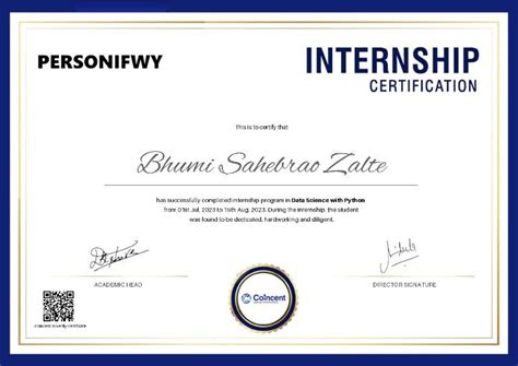 Bhumi Zalte On Linkedin Internship Datascience Python