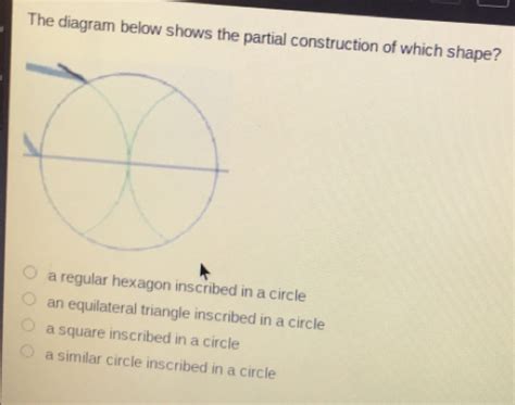 solved the diagram below shows the partial construction of which shape a regular hexagon