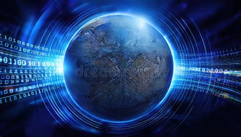 Conceptual Ai Globe Surrounded By Swirling Binary Code Streams