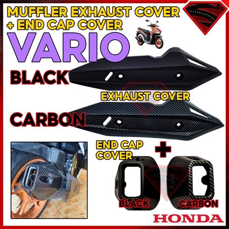 Muffler Protector Honda Vario Vario Exhaust Cover End Cap Carbon Black Ekzos Cover