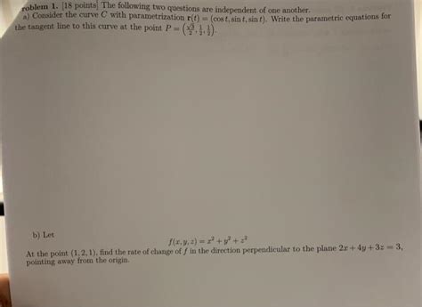 solved roblem 1 [18 points] the following two questions are