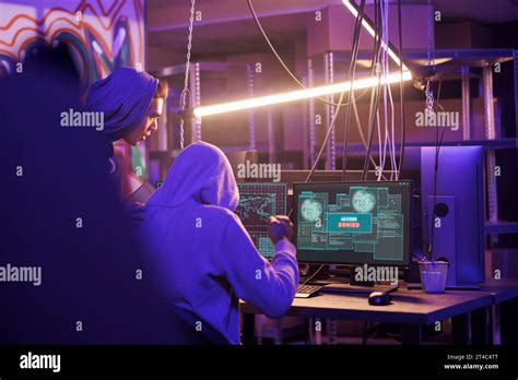 hackers getting access denied message on computer screen while hacking