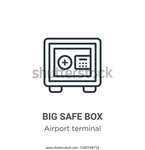 Big Safe Box Outline Vector Icon Stock Vector Royalty Free Shutterstock