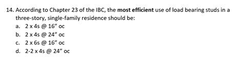 Solved 14 According To Chapter 23 Of The Ibc The Most