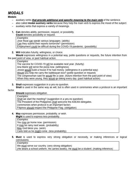 Modals Pdf Linguistic Typology Semantic Units