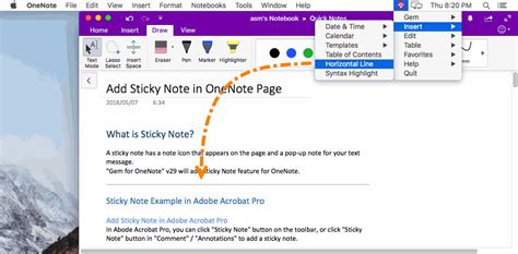 Mac Insert Horizontal Line Into Onenote Office Onenote Gem Add Ins