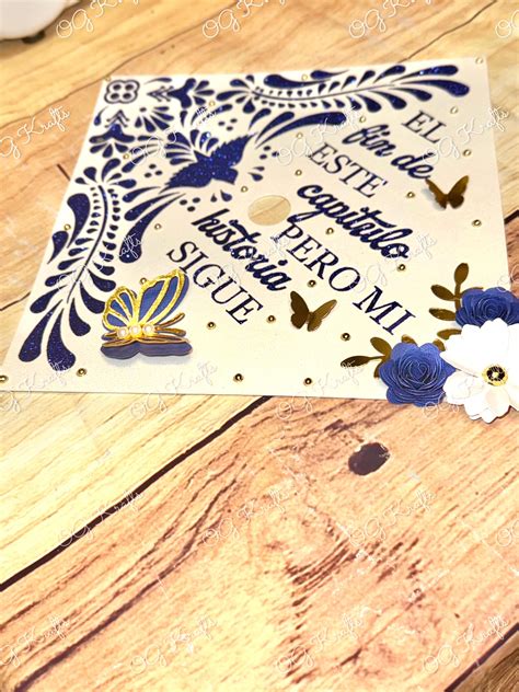 Custom Graduation Cap Topper Mexican Talavera Design Mexican Art