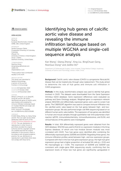 Pdf Identifying Hub Genes Of Calcific Aortic Valve Disease And