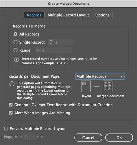 data merge multiple different data on same page adobe product