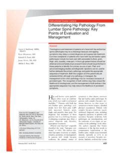 Instructional Course Lecture Differentiating Hip Instructional