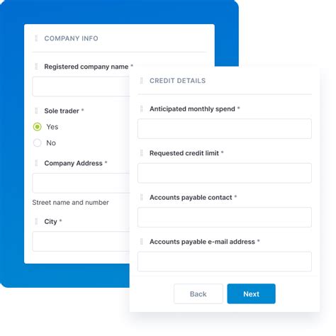 Business Credit Account Application PowForm No Code Form Builder