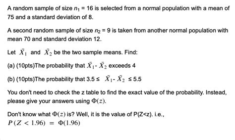 solved a random sample of size n1 16 is selected from a