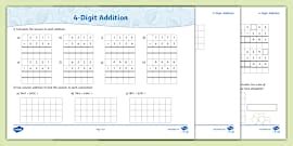 KS Four Digit Column Addition Without Regrouping Base Ten
