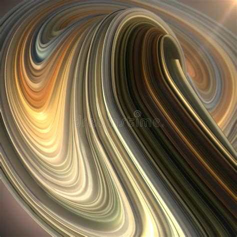 Colored Twisted Shape Computer Generated Abstract Geometric 3d Render Illustration Stock