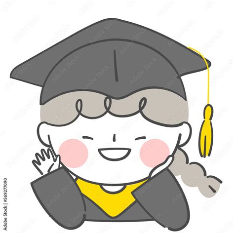 졸업식 졸업 캐릭터 일러스트 스톡 벡터 Adobe Stock
