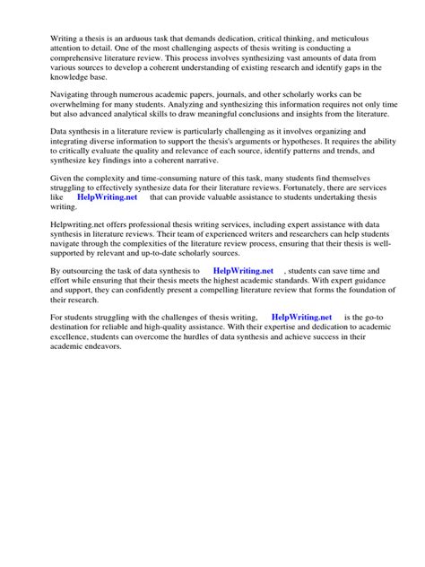 Data Synthesis In Literature Review Pdf Systematic Review