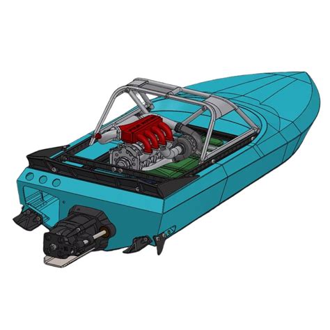 3d Printed Rc Racing Jet Boat Ragnarok With M Jet 35 Jet Pump 55cm