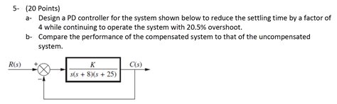 Solved Points A Design A PD Controller For The Chegg