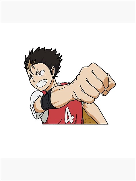 Nishinoya Rolling Thunder Color Haikyuu Sticker Poster By Garyjhiggins Redbubble