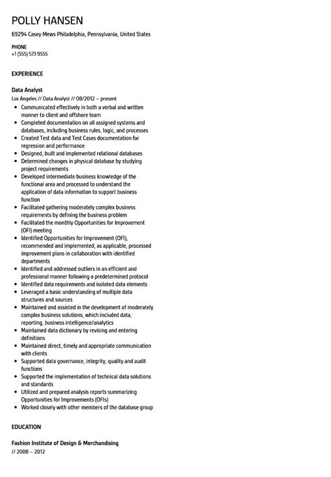 Data Analyst Resume Sample Velvet Jobs