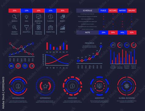 Dashboard Infographic Hud Chart Connection Analysis Illustration Data Perspective Business