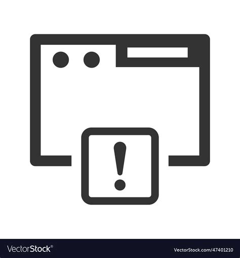 Browser Error Icon Royalty Free Vector Image VectorStock