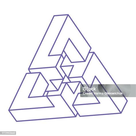 불가능한 모양 착시 벡터 광학 예술 개체입니다 트렌디한 2022 베리 페리 컬러의 로고 기하학적 도형 검안에 대한 스톡 벡터