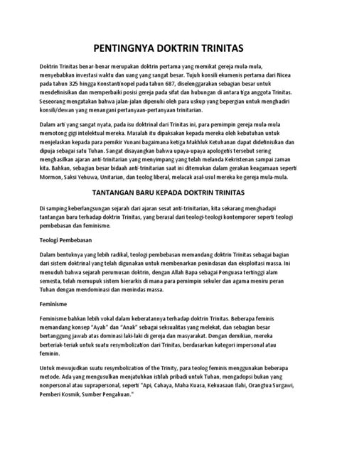 Pentingnya Doktrin Trinitas Pdf