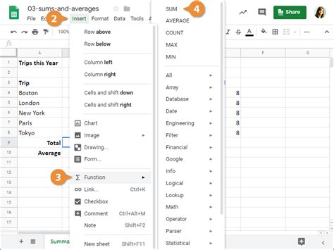 Sums And Averages CustomGuide
