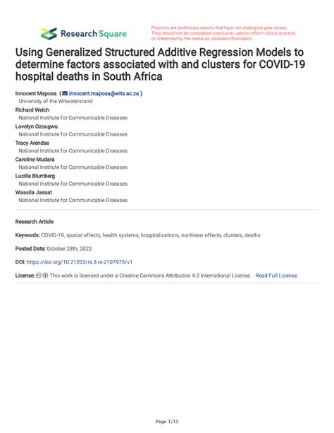 Pdf Using Generalized Structured Additive Regression Models To Determine Factors Associated